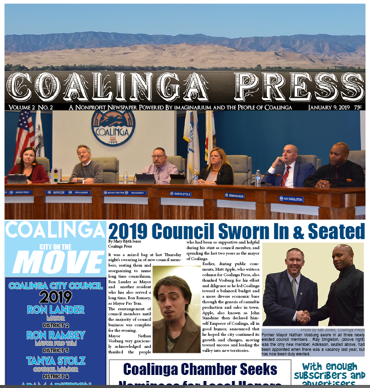 New Council Sworn & Seated – Coalinga Press