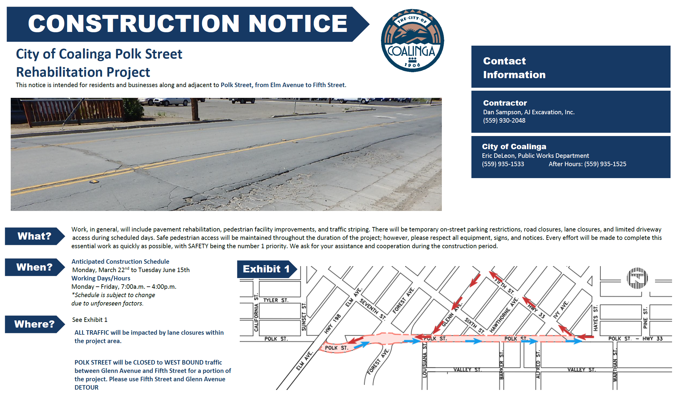 Street Rehabilitation Begins Next Week – Coalinga Press