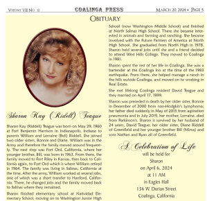 Obituaries – Coalinga Press