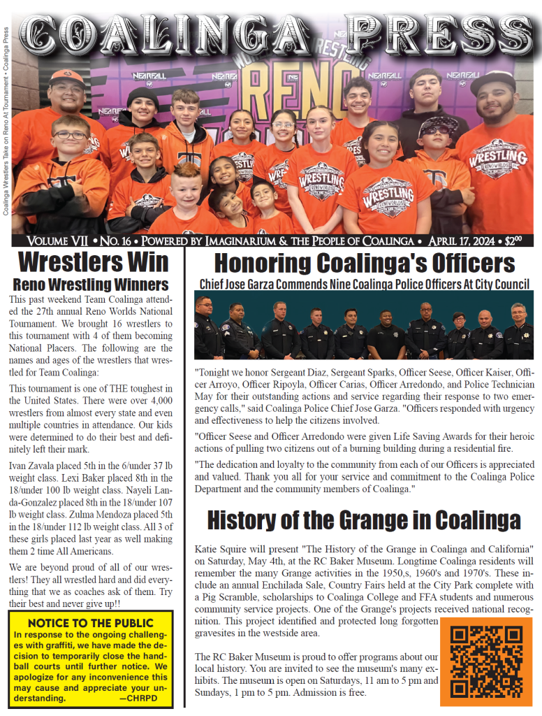 Coalinga Press – ACCURATE & RELEVANT LOCAL NEWS