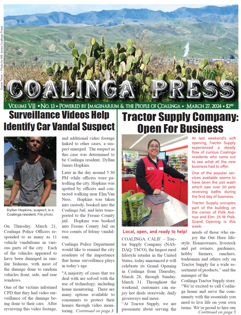 Coalinga Press – ACCURATE & RELEVANT LOCAL NEWS