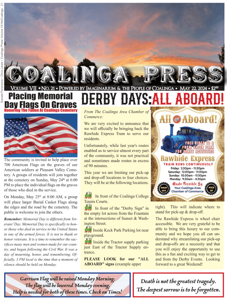Coalinga Press – ACCURATE & RELEVANT LOCAL NEWS