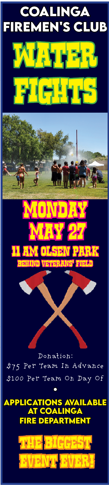 CFD Water Fights Ad – Coalinga Press