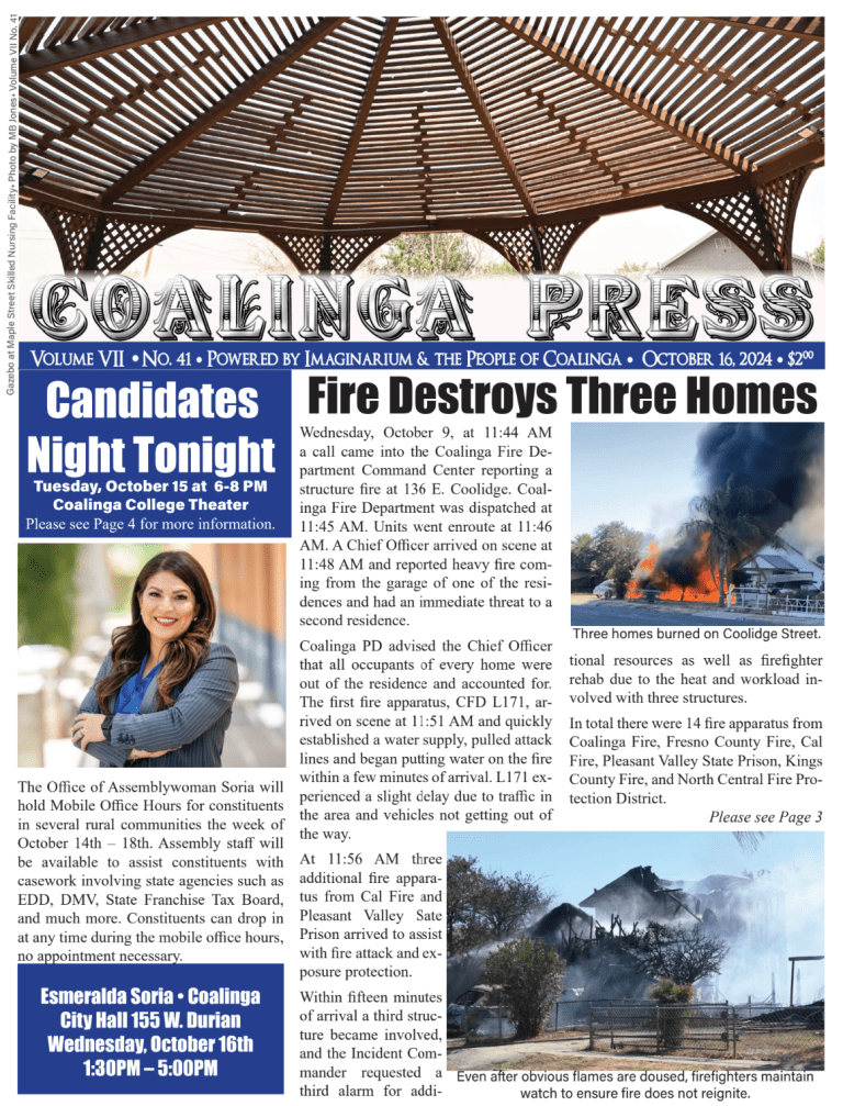 Coalinga Press – ACCURATE & RELEVANT LOCAL NEWS