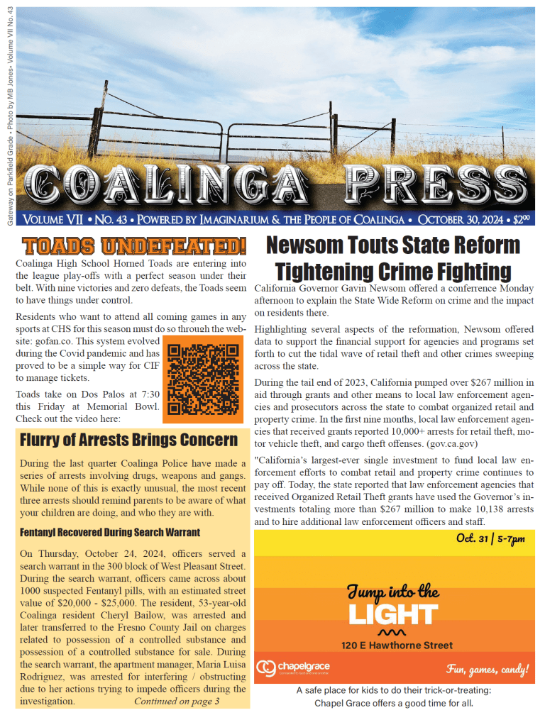 Coalinga Press – ACCURATE & RELEVANT LOCAL NEWS