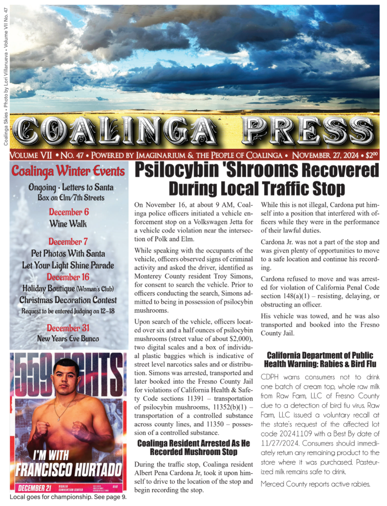 Coalinga Press – ACCURATE & RELEVANT LOCAL NEWS