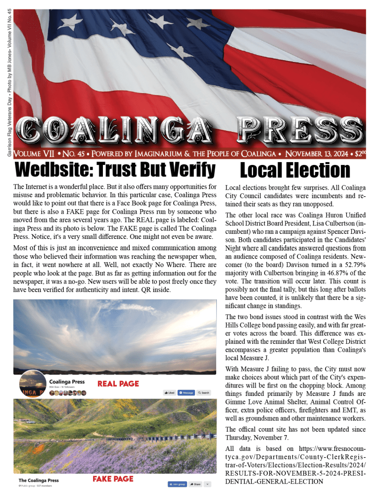 Coalinga Press – ACCURATE & RELEVANT LOCAL NEWS