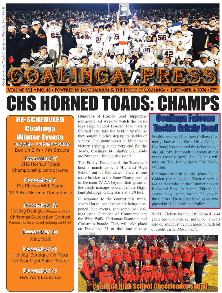Coalinga Press – ACCURATE & RELEVANT LOCAL NEWS